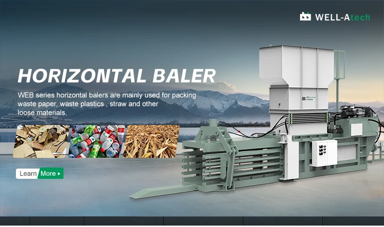 WEB Series Horizontal Cardboard Hydraulic Compactor Baler Machine with ...