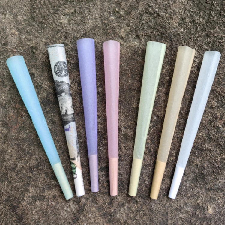 Pre Roll 110mm White Brown Multi Color Paper Rolled Cones With Tips ...