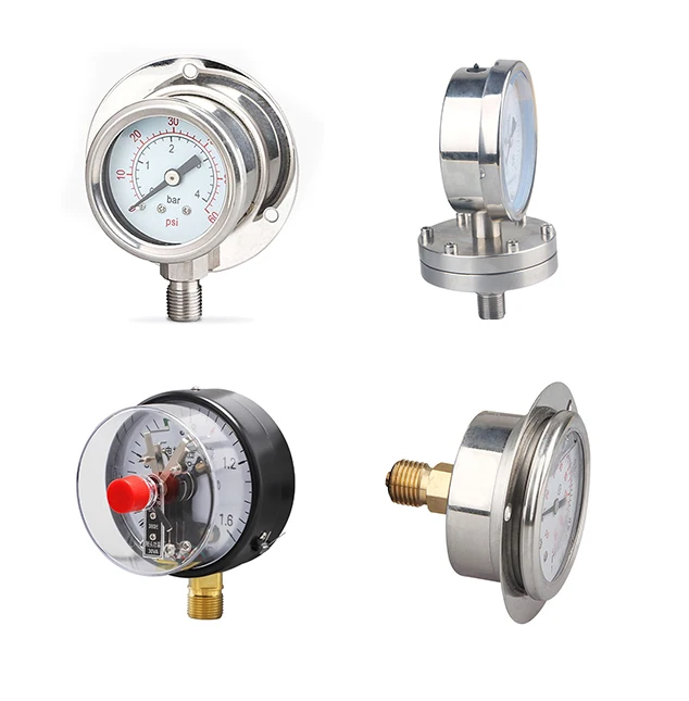 Diaphragm Seal Pressure Gauge Sanitary Diaphragm Pressure Gauge Stainless Steel Flange Fuel ...