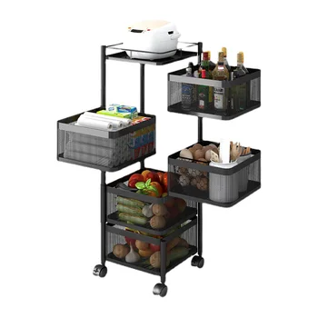 Rotating Vegetable Racks Kitchen Floor Multi Layer Household Square ...
