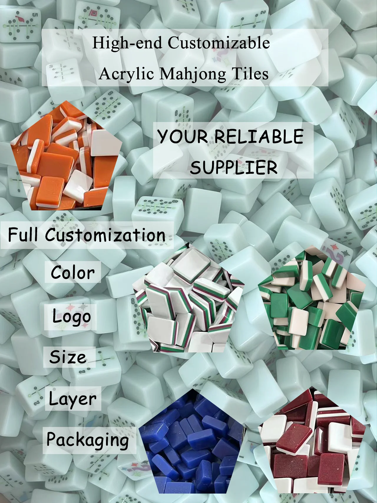 Colorful Custom American Mahjong Tiles Fruits Style Acrylic Mahjong ...