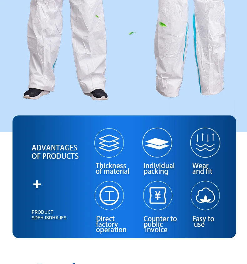 White Ppes Suit Disposable Coveralls Waterproof With Hood And Boot ...
