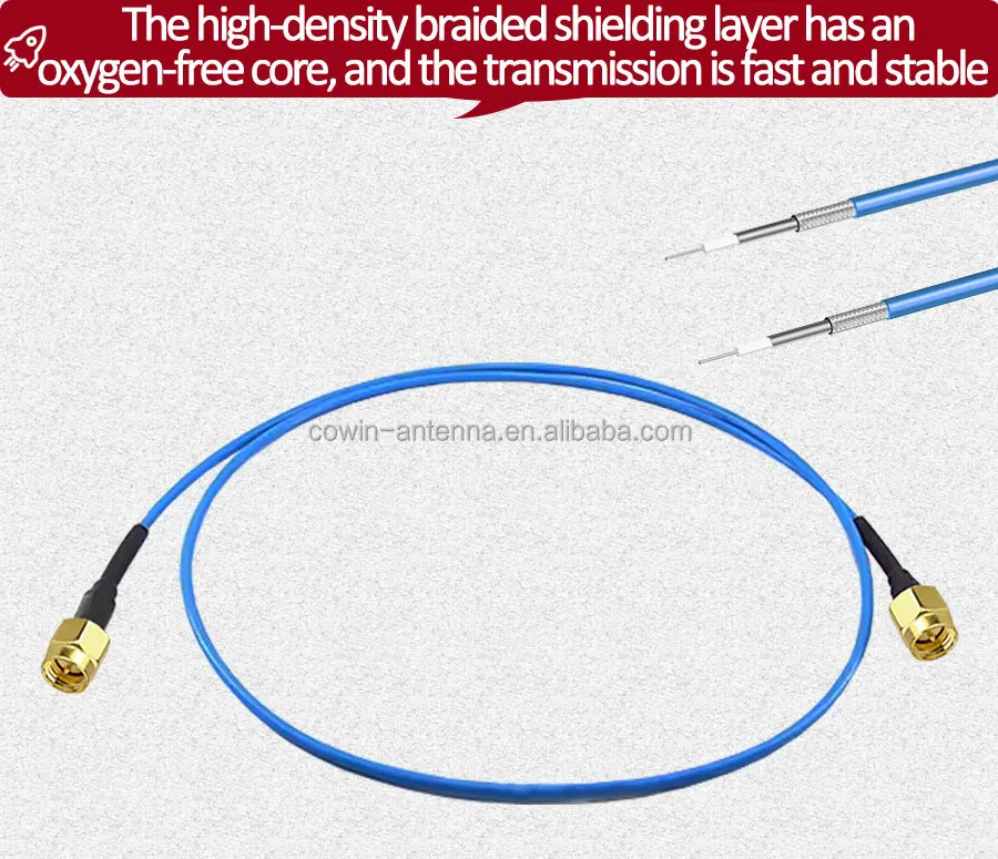 RG405 50Ohm RF Coaxial Cable SMA Male Lower Loss Cable RG402 RG086 RG141 RG Series Customized ...