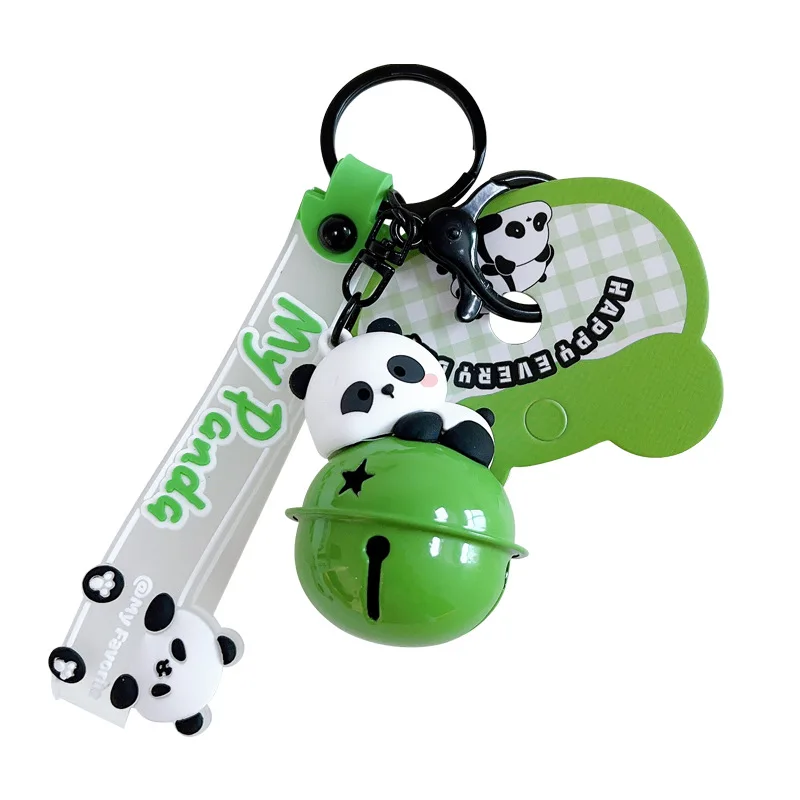 Mb4 Cartoon Cute Panda Party Bell Creative Car Keychain A Pair Of Bag ...