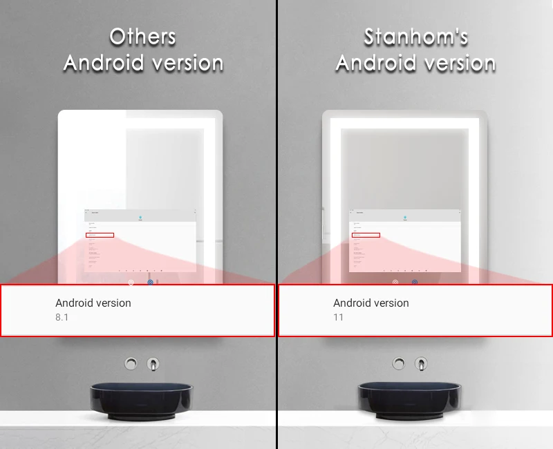 Stanhom Hotel Bathroom Wifi Android Smart Touch Screen Wall Mirror ...