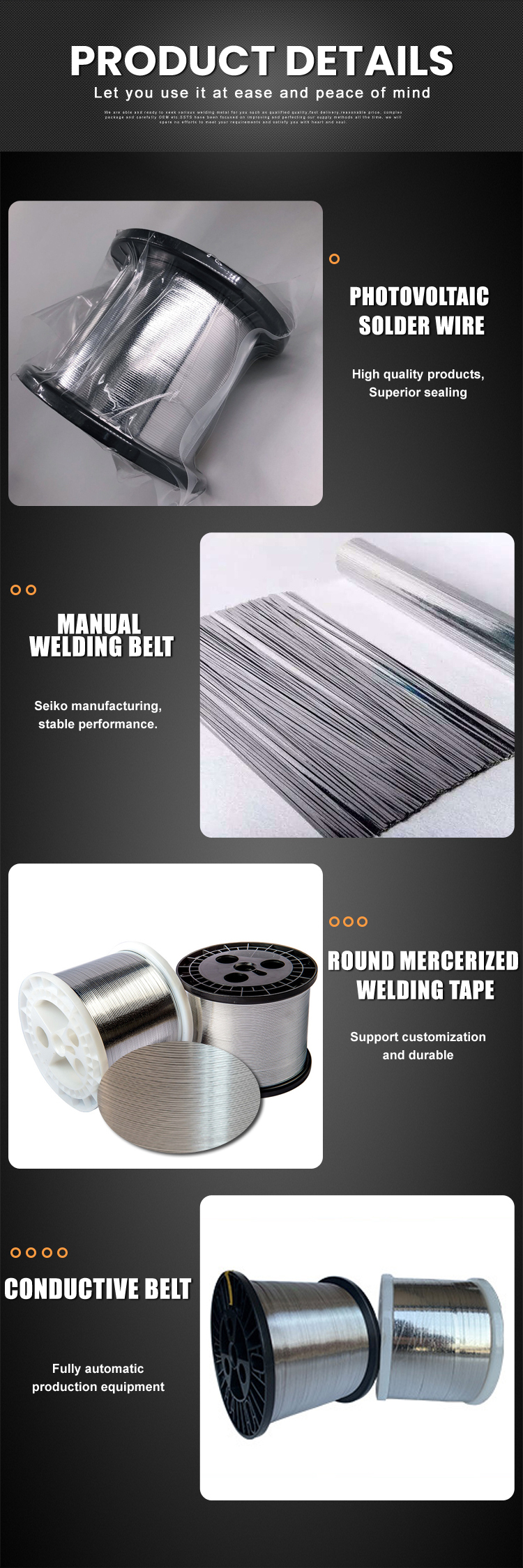 Solar Cell Bus Bar Tabbing Wire PV Ribbon Soldering Type