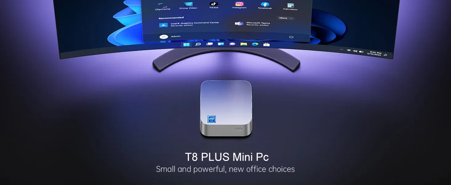 T8 Pro Mini Pc N100 Lpddr4x 8gb 16gb Computer Business Desktops Pc ...