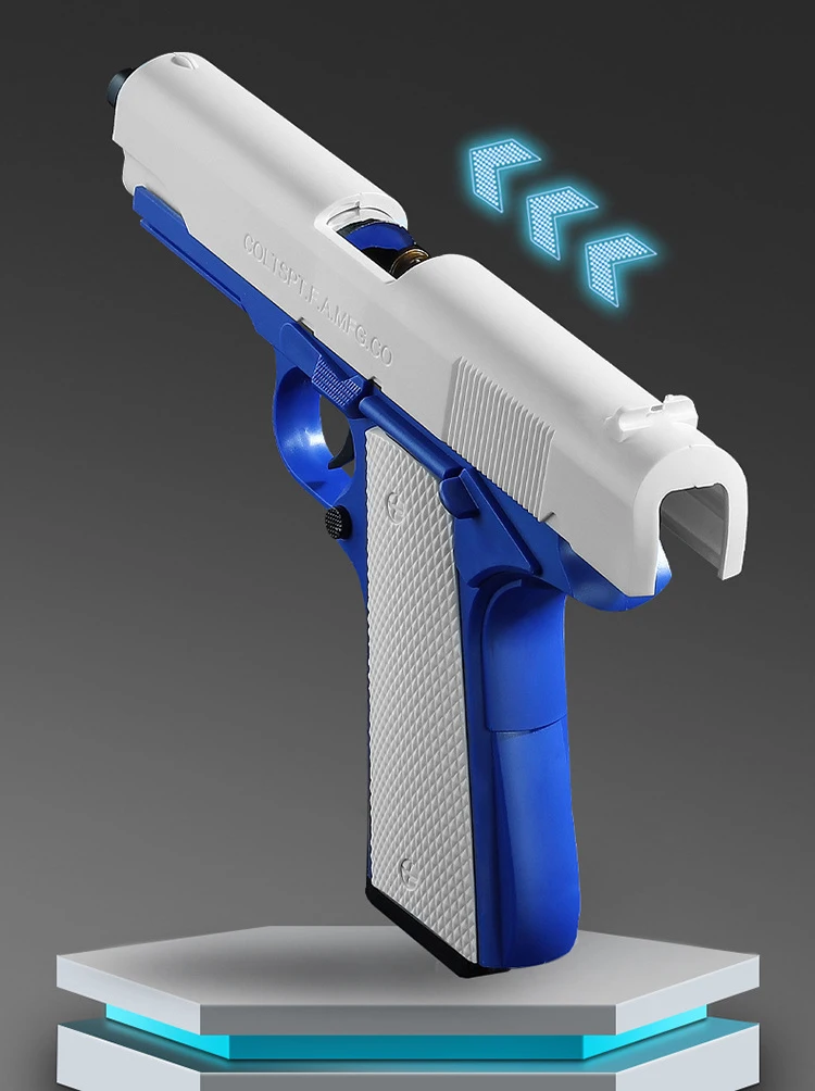 Hs Soft Bullet Kid Shell Ejecting Toy Gun Fireworks Full Automatic ...