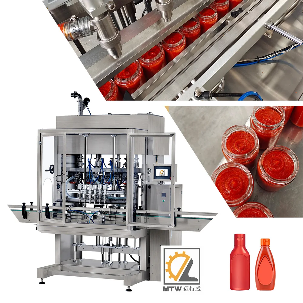 MTW Food Grade Automatic Piston Tomato Paste Bottle Filling Machine ...
