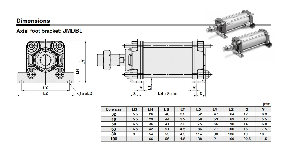 Jmb32 Series Air Cylinder Jmdbb32-150/175/200/250/300 - Buy Jmb32 Series Air Cylinder,Mdbb32 ...