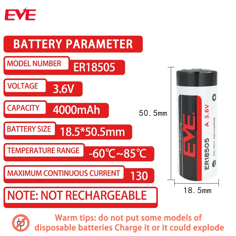 Alibaba.com: EVE ER18505 3.6V lithium battery for smart water meter ...