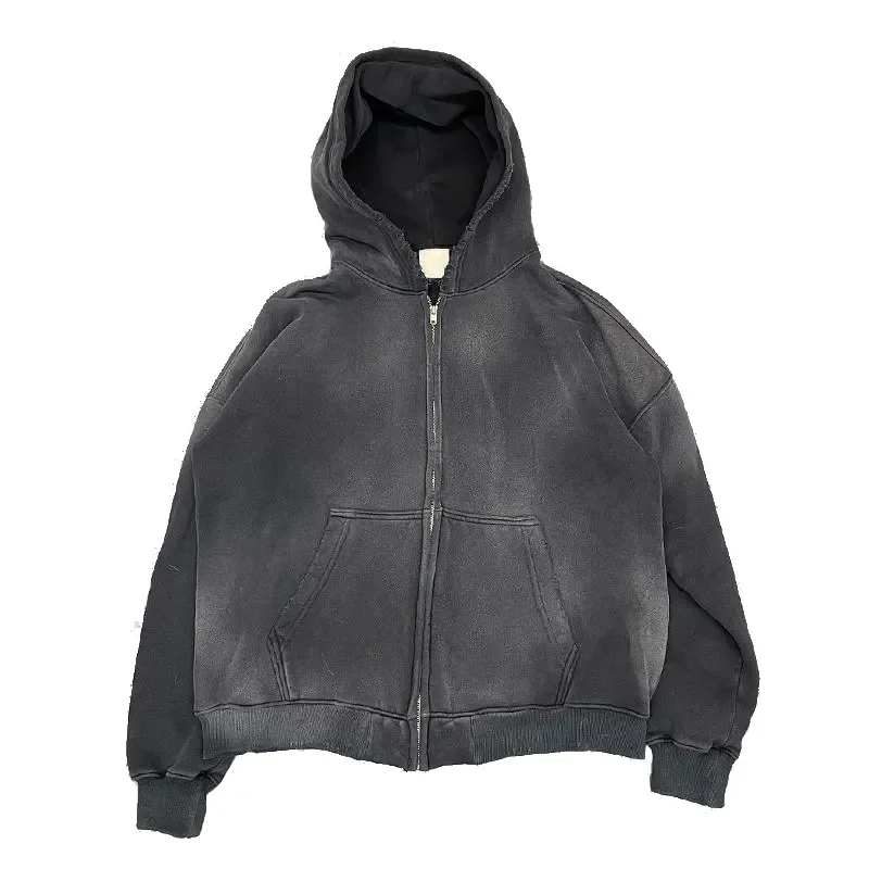 Sun Faded Hoodie - Custom Vintage Distressed Patch Embroidery