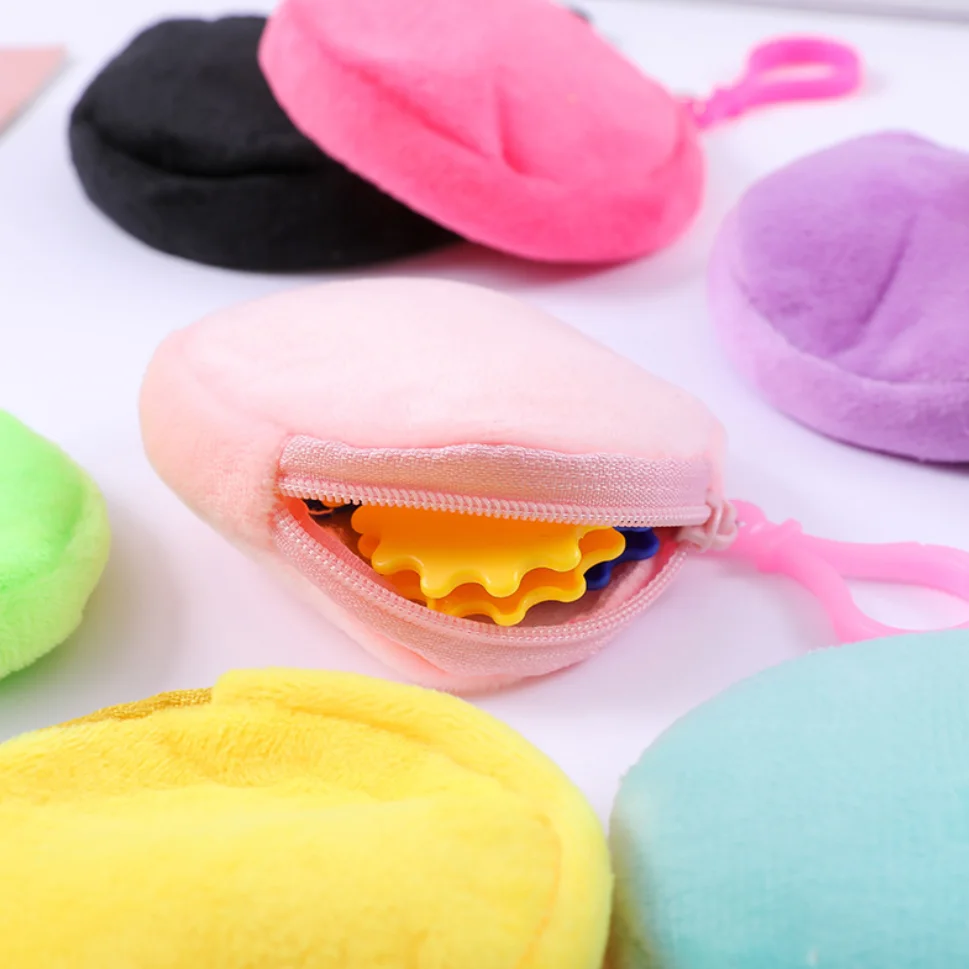 Wholesale Mini Portable Plush Coin Purses Women's Candy Colored Round ...