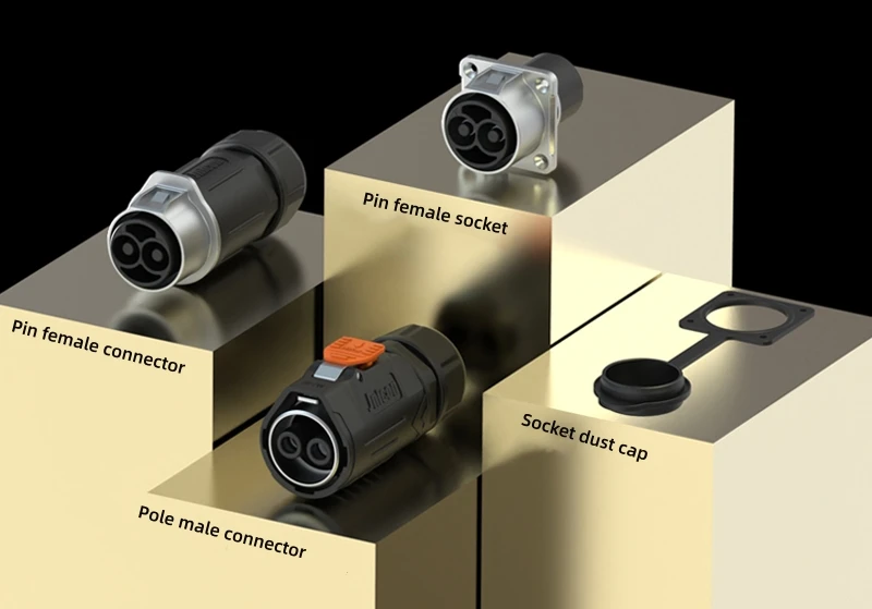 Circular Ip67 Waterproof Electrical Male Female Gold Plated Terminal ...