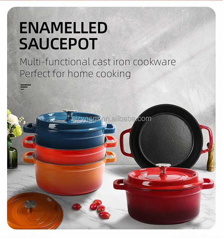 Cooking Pots Cast Iron Sets Cookware Casserole Enamel Pot Set Cookware ...