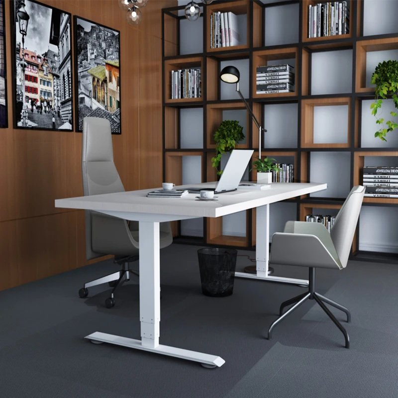 Modern Ergonomic Height Adjustable Executive Office Sit to Stand Desk ...