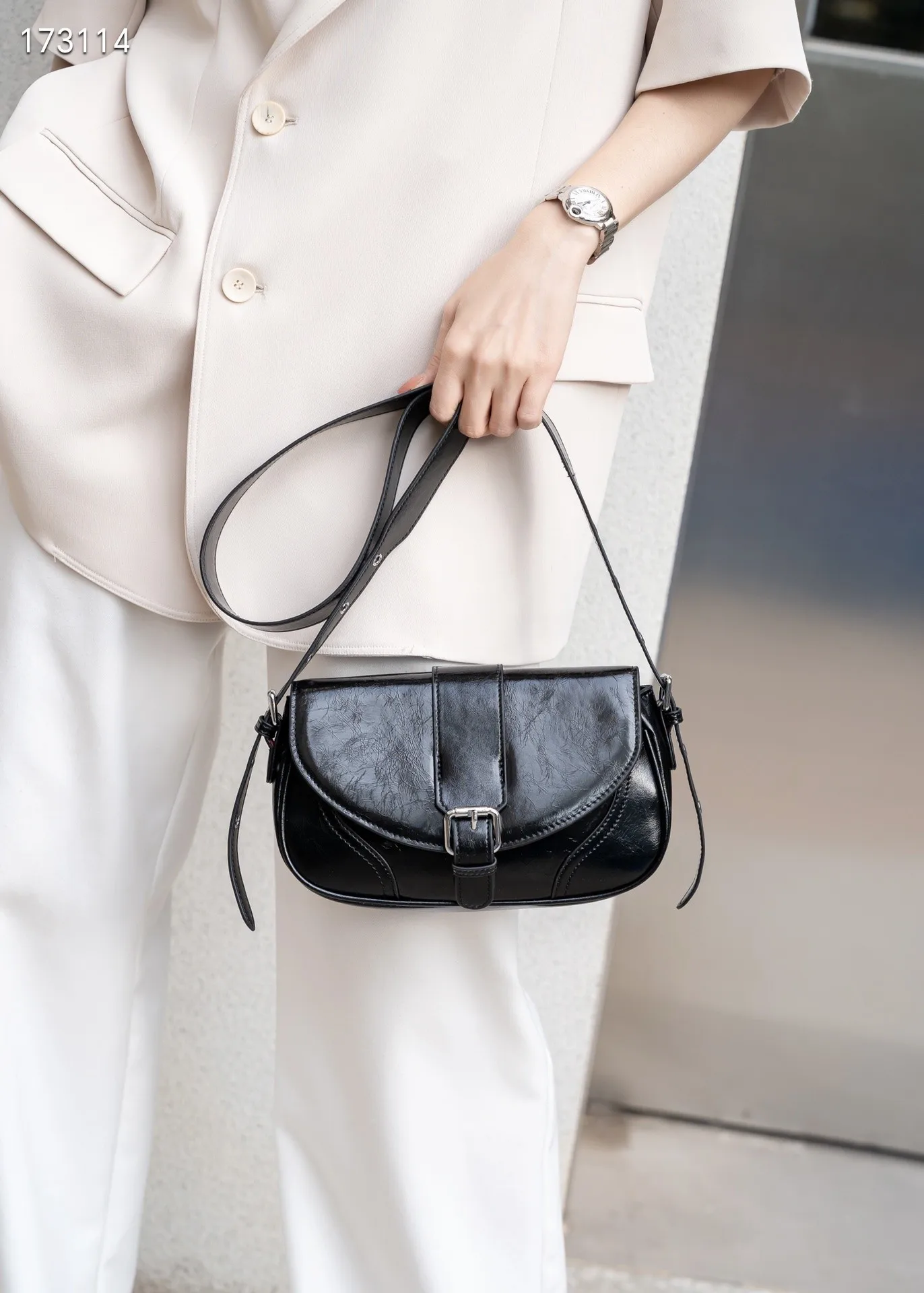 Wholesale New European And American Fashion Wrinkled Cowhide Women's ...