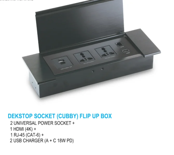 Universal Power Outlet Flip Type Cable Cubby Pop Up Box With 2 ...
