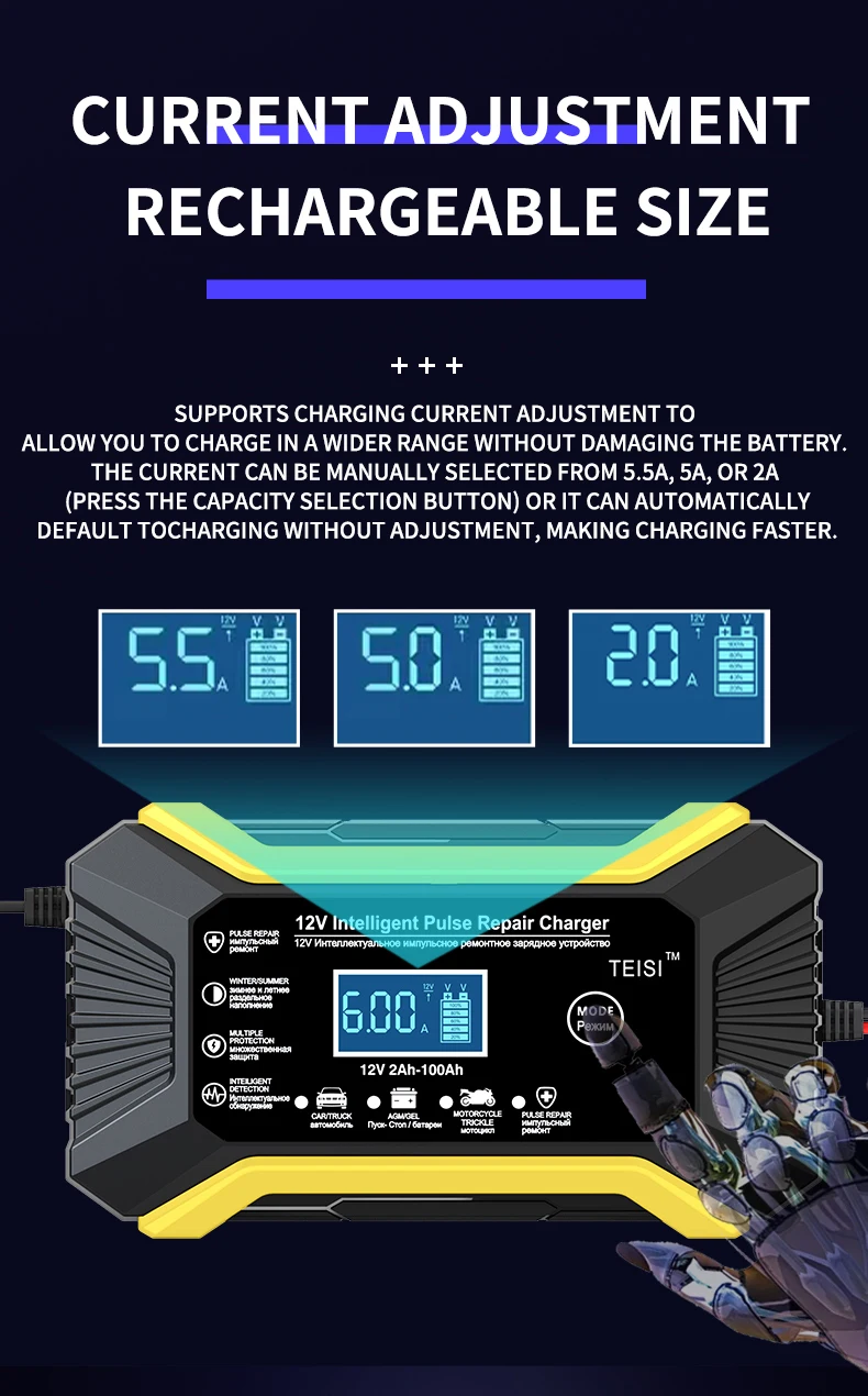 12v Electric Car Battery Charger 72w Output Power With Otp Overcurrent ...