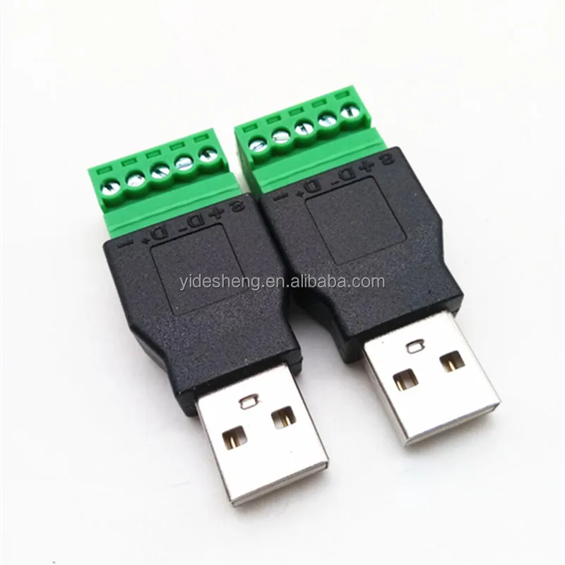 USB2.0 Male to PCB 5PIN Green Screw Terminal Quick Link Adapter ...