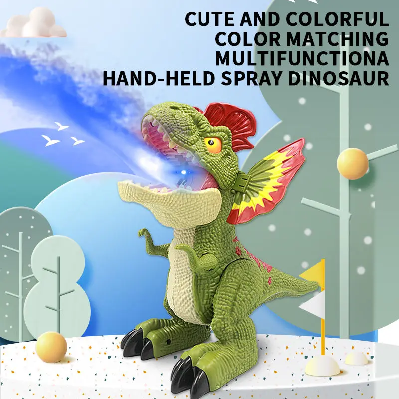 Hand-held Spray Dinosaur Simulation Electric Dinosaur Plastic Belt Mist ...