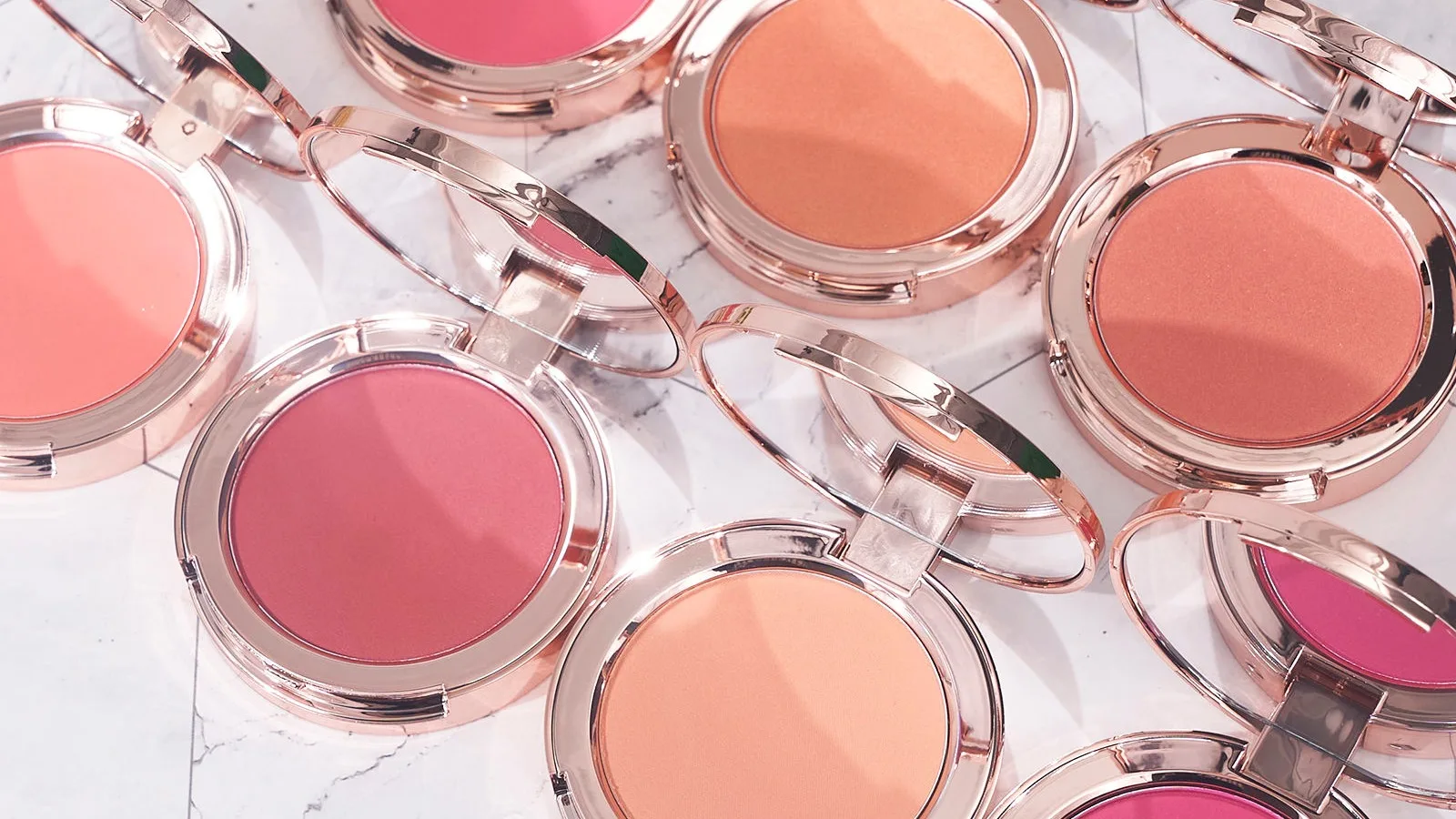 Rose Golden Shimmer Heart Shape Blush Pressed Powder Make Up Private ...