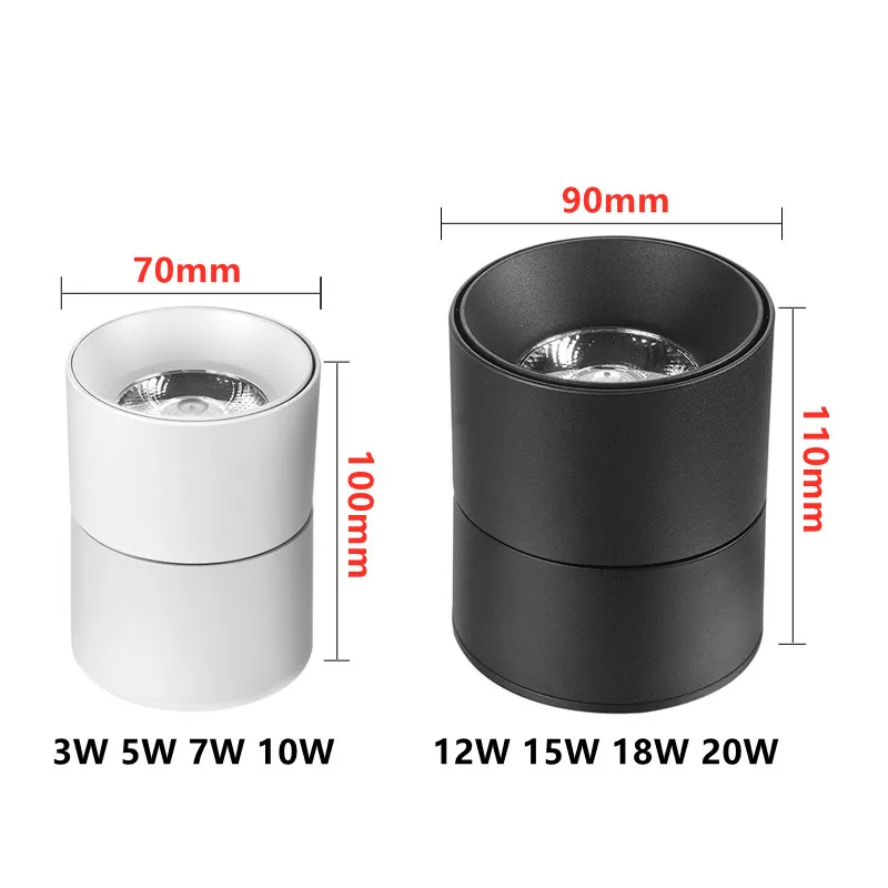 Surface Mounted Led Ceiling Lights 5w 7w 10w 12w Cob Led Down Light ...
