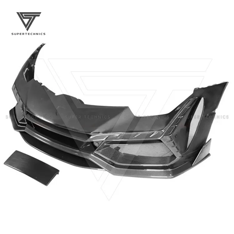 Supertechnicsii Style Half Carbon Fiber Front Bumper For Lambo Huracan ...