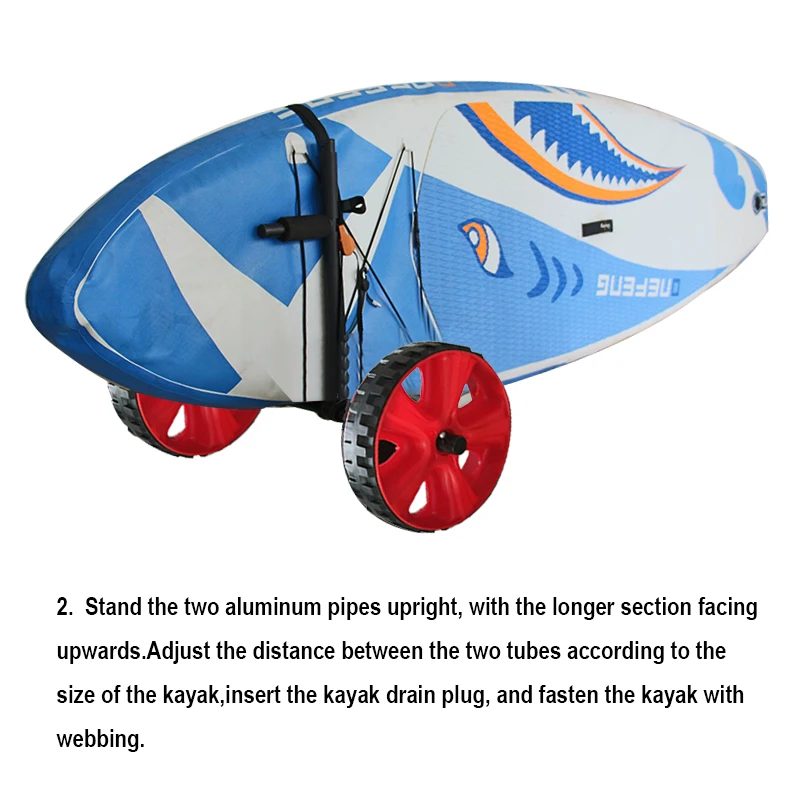 3-in-1 Adjustable Aluminum Paddleboard Sup Surfboard Cart Balloon Wheel ...