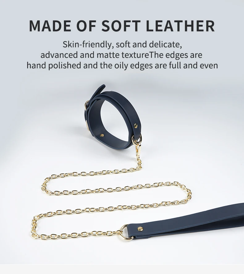 Roomfun BDSM Padded Collar - 100% Waterproof Leather Bondage