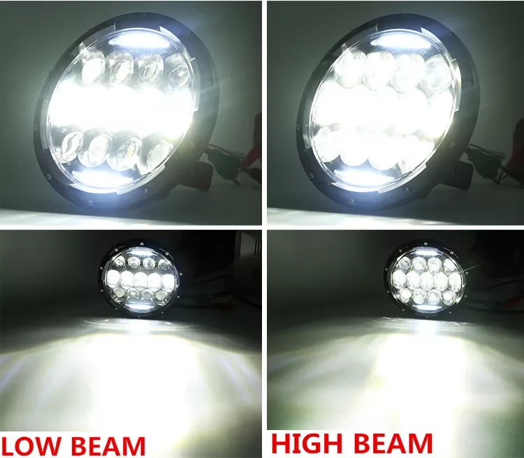 Jhs Waterproof Round 7 Inch Led Headlights High Low Beam 75w Led ...