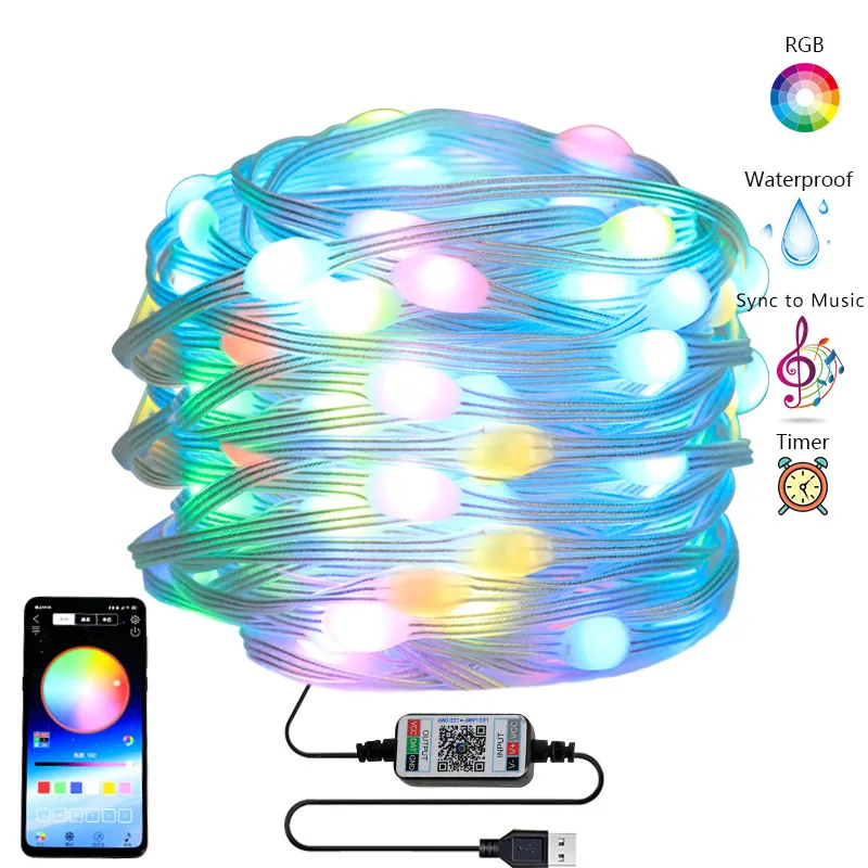 Fairy Christmas Garland Waterproof Party Light Outdoor Home USB Powered ...
