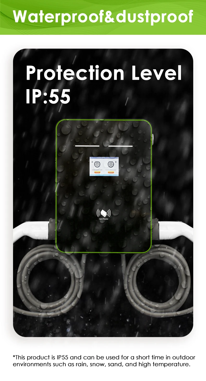 Dual Guns Wallbox Ev Charger Gbt Ocpp Rfid 5m Cable Length Type 2 Type ...