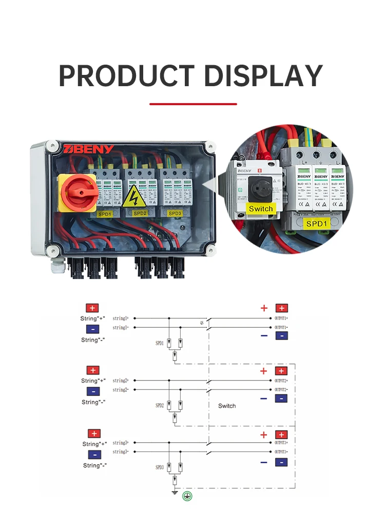 Beny New Pv Strings Dc Combiner Box 3 Input 3 Output Hot Sale For Solar ...
