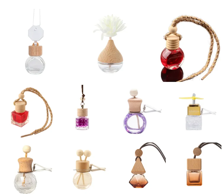 Wooden Car Diffuser Bottle Wood Car Perfume Hanging Car Scent Fragrance ...