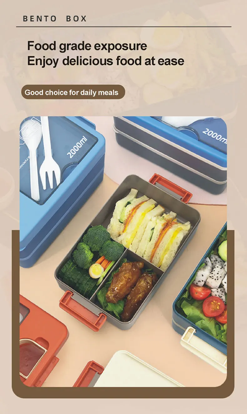 Bpa Free Kitchen Plastic Office School Container With Spoon For Kid ...