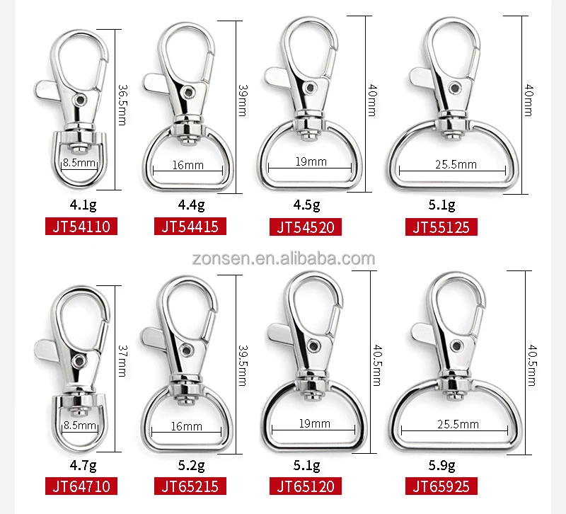 Wholesale High Quality 8-25mm Swivel Zinc Alloy Snap Hook Handbag Rope ...