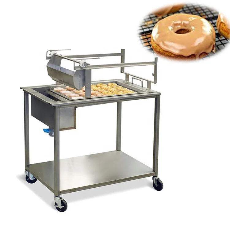 Doughnut Glazing Fresh Chocolate Donut Machine Donut Half Icing Machine ...