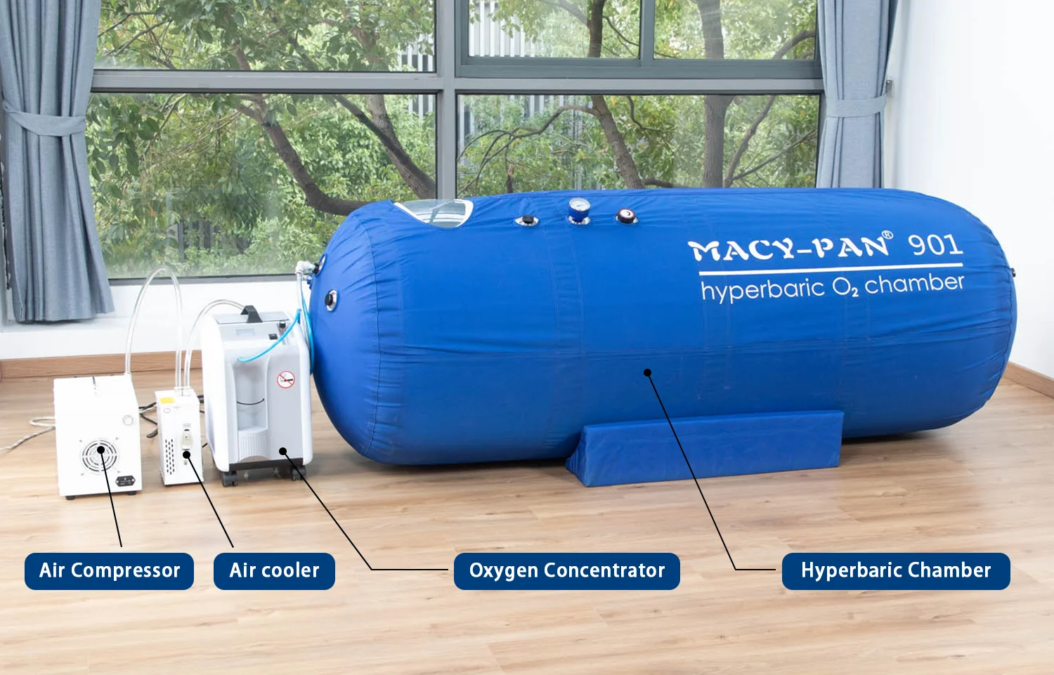 Macy Pan 1.5 Ata Lying Type Portable Hyperbaric Oxygen Soft Chamber For ...
