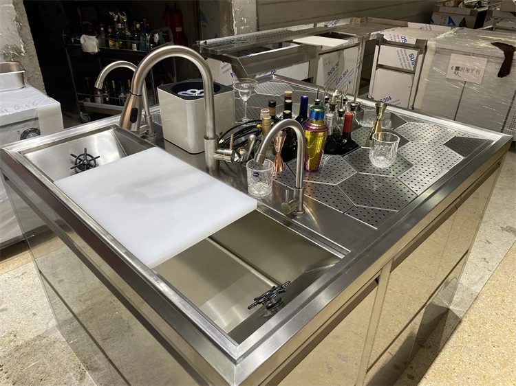 Portable Bar Counter Movable Stainless Steel Counter Cocktail Bar ...