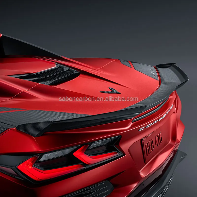 Corvette C8 Z06 Carbon Fiber Rear Spoiler Wing 5V5 Style - OEM Fit for ...