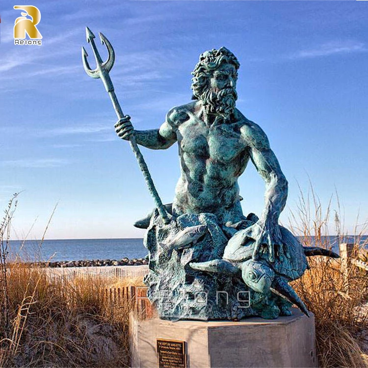 Outdoor Garden Decoration Metal Greek Gods Brass Bronze Poseidon Statue ...
