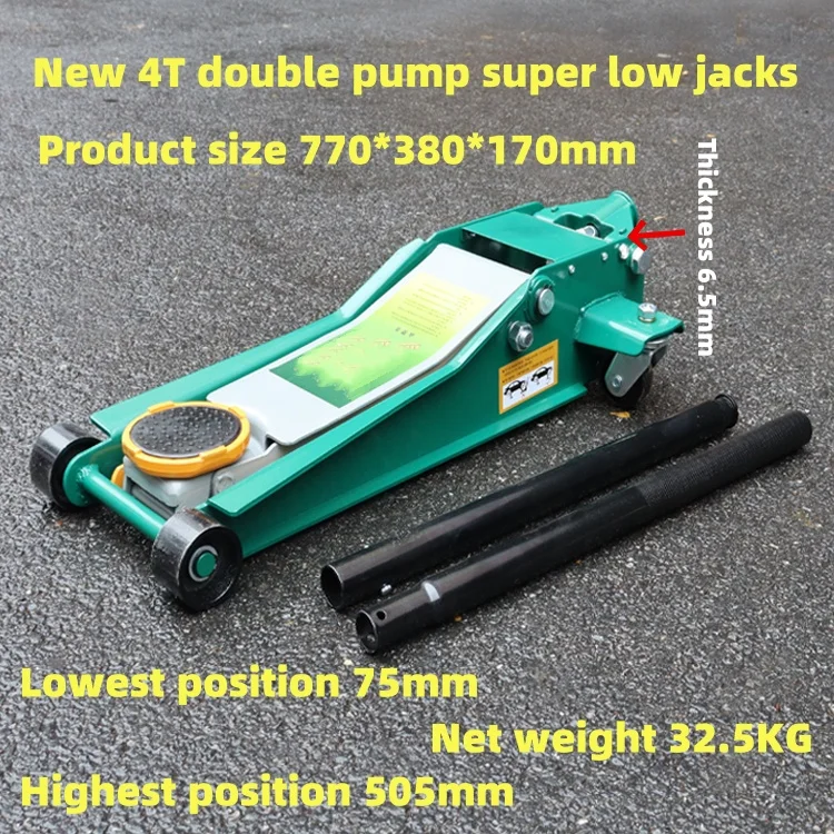 Double Pump Horizontal Hydraulic Jack 4T Ton for Lifting