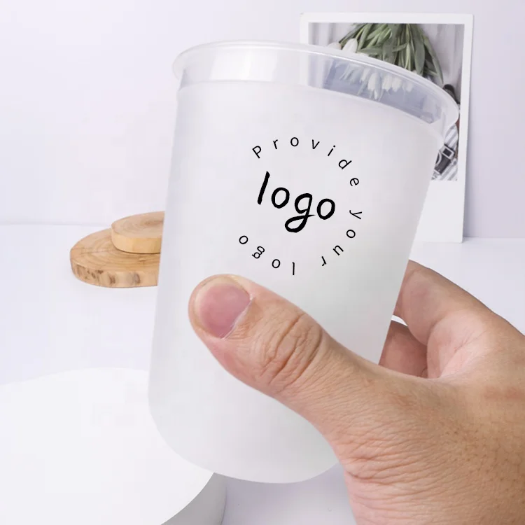 Custom Logo 380/500/700ml U Shape Transparent Frosted Hard PP Injection ...