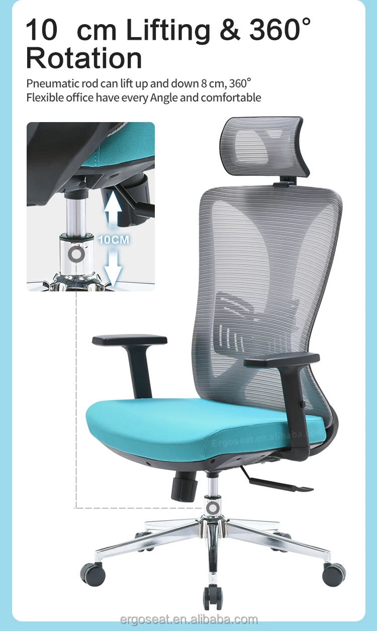 Best Ergonomic High Back Design Mesh Chrome Metal Office Chair Modern ...