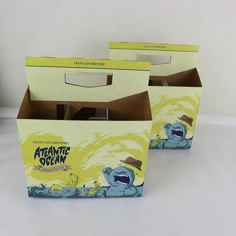 Customized Printing Cardboard Beer Holder Box 4/6 Pack Bottle Beer Wine ...