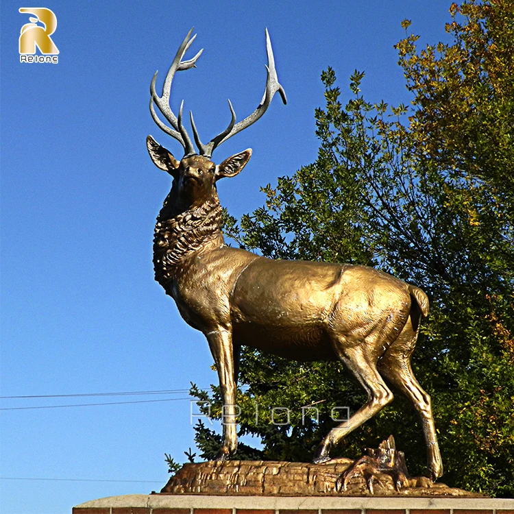 High Quality Life Size Bronze Animal Sculpture Copper Deer Statue for ...