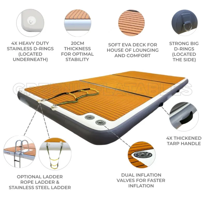 PVC Material Ponton Floating Inflatable Float Dock Platform Air Bladder ...