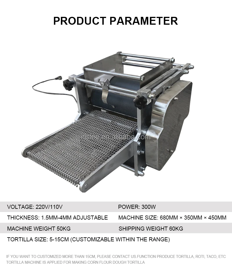 Commercial Corn Tortilla Roller Press Making Machine For Restaurant ...