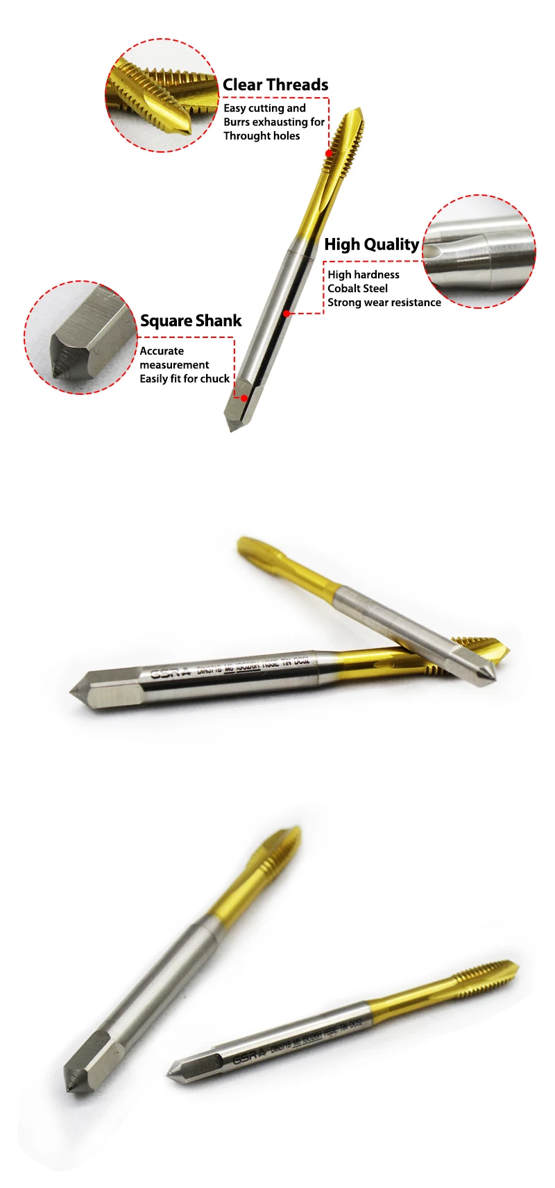 Cnc Machine Taps Threading Tool Hsse M35 Cobalt Din371form B Spiral ...